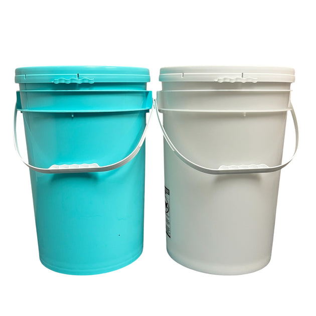 6 Gallon Bucket Plastic Handle with lid Aqua – Lee Fisher Sports