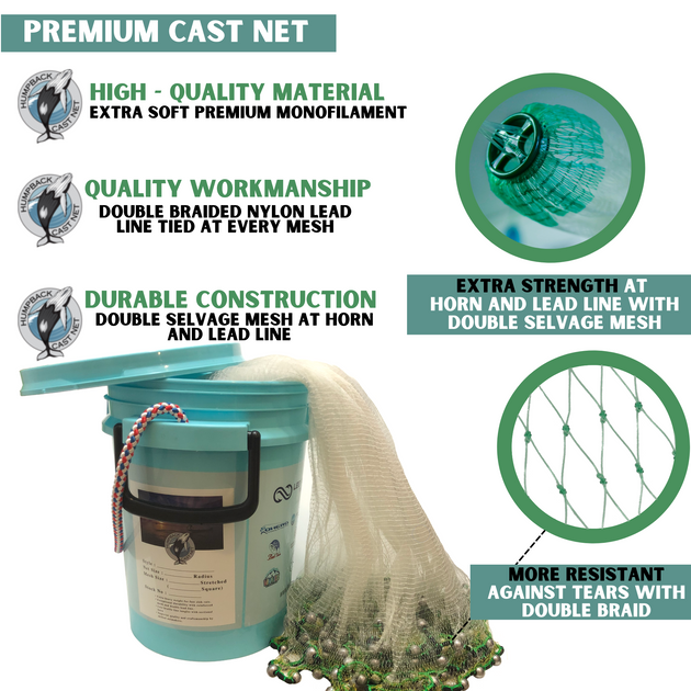 Humpback Cast Net - 1/4" Sq. Mesh | Lee Fisher Sports – Lee Fisher Sports