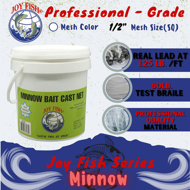 Joy Fish Cast Net -1/4" Sq. Minnow Mesh | Lee Fisher Sports – Lee ...