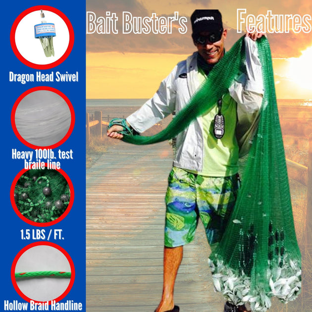 Bait Buster Cast Net - 1/2" Sq. Mesh | Lee Fisher Sports – Lee Fisher ...